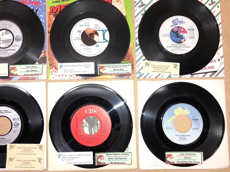 x8 Xmas 7" Jukebox Singles Slade Wizzard Band Aid Bruce Springsteen ...