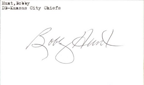 Bobby Hunt Signed 3x5 Index Card Cut Texans Bengals Autograph Den | eBay