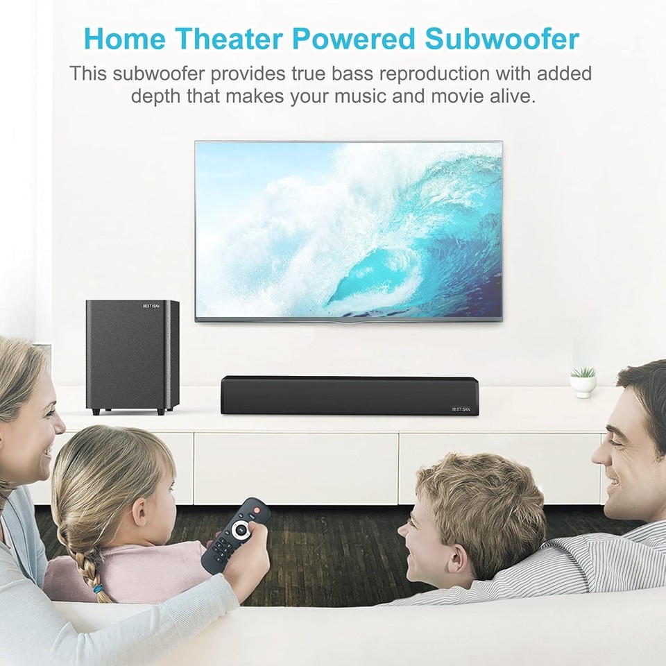 Powered Subwoofer, Deep Bass Sub, down Firing Subs, Easy Setup with ...
