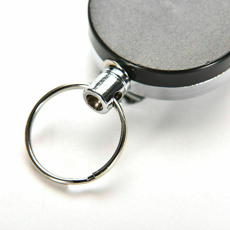 2" Retractable Full Metal Badge ID Holder Pull Reel Key Chain Keychain ...