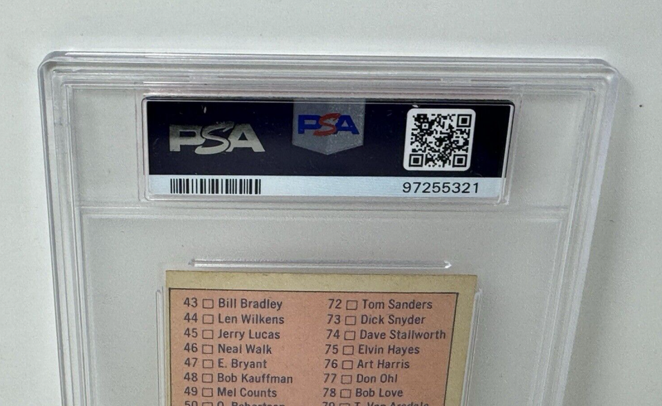 1969 Topps Basketball #99 Tall Boy Checklist PSA 7 (MC) NM ~ Unmarked ...