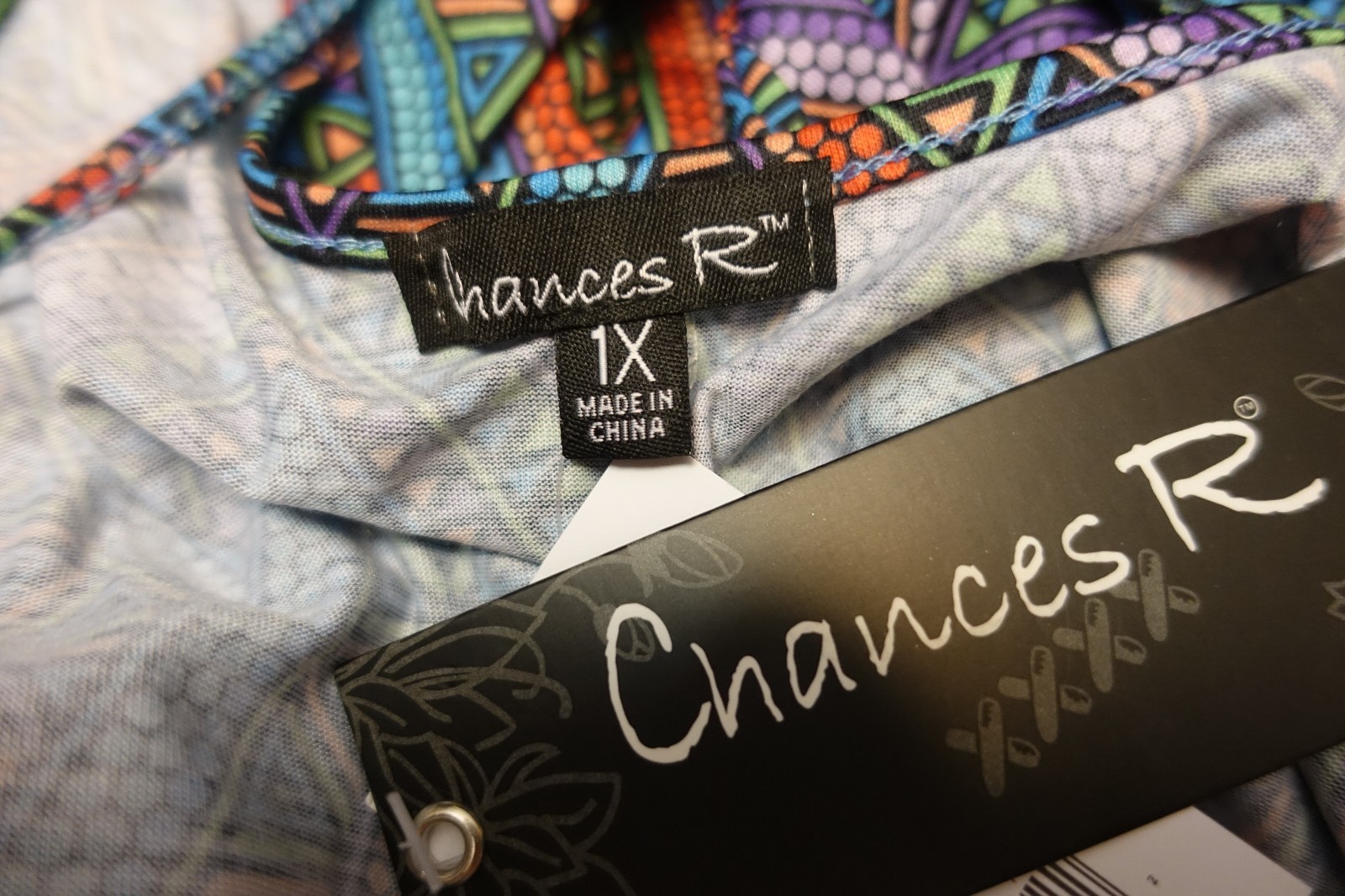 Chances R Women Plus Size 2x 3x Sharkbite Purple Teal Swing Top Blouse ...