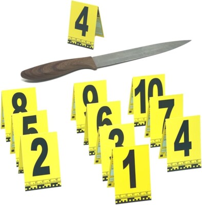 [10 PACK] CSI Crime Scene Number Markers - Funny Novelty Murder Party ...