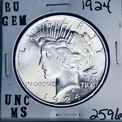 1924 P BU GEM PEACE SILVER DOLLAR UNC MS+++ U.S. MINT RARE COIN 2596 | eBay