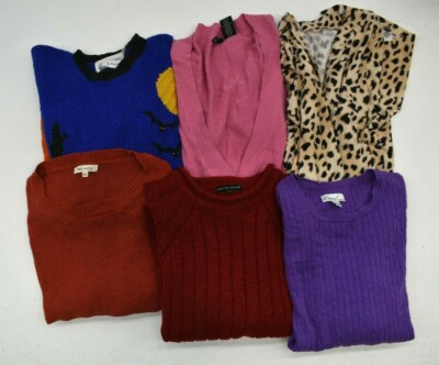Wholesale Bulk Lot Of 6 Womens Medium Long Sleeve Winter Sweaters ...