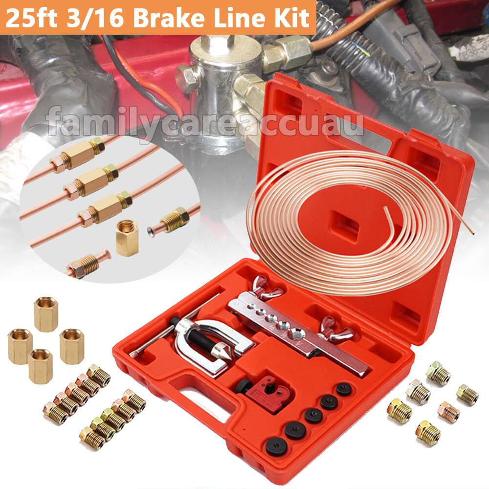 Brake Line Pipe Repair Kit 3/16 25ft Copper Pipe Flaring Tool & 20 Nuts ...