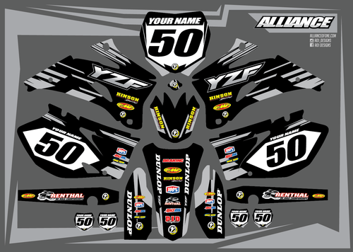 2006 2007 YZ 250F 450F GRAPHICS KIT YZ250F YZ450F YAMAHA DECALS 4 ...