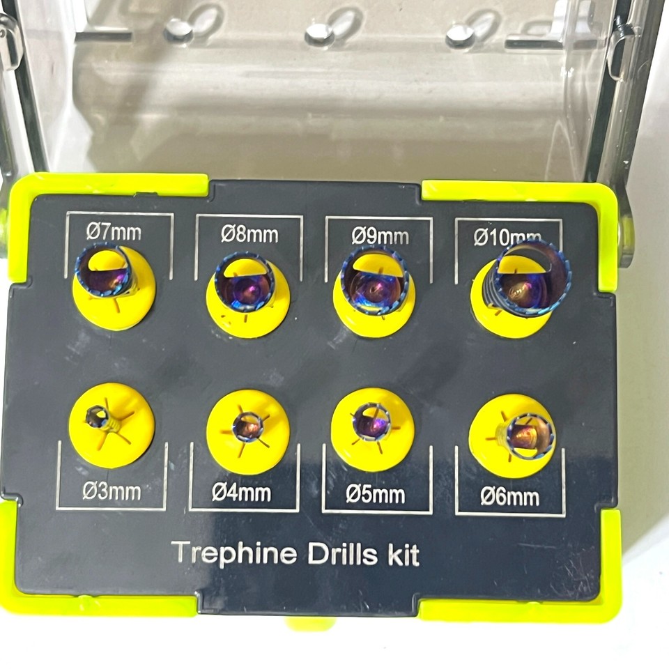 Dental Implant Trephine Drills Kit 8pcs Set Polished Surgical Surgery ...