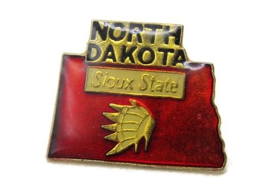 North Dakota Sioux State Pin Red & Gold Tone | eBay