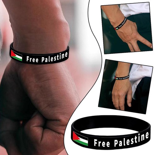 Free Palestinian Wristband Save Gaza Silicone Wrist Band Palestine Flag ...