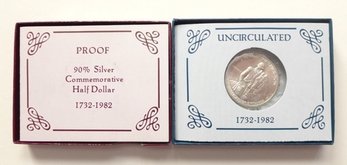 1982 GEORGE WASHINGTON Half Dollars 90% Silver LOT: PROOF and BU, 2 ...