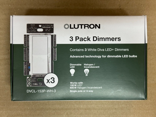 Lutron DVCL-153P-WH-3 Electrical Dimmer Wall Switch for sale online | eBay