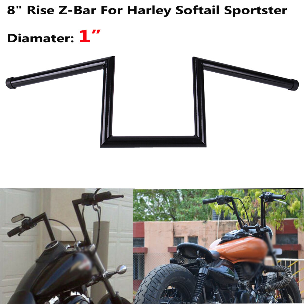 Motorcycle 8" Rise 1" Drag Z-Bar Handlebar For Harley Sportster Super ...