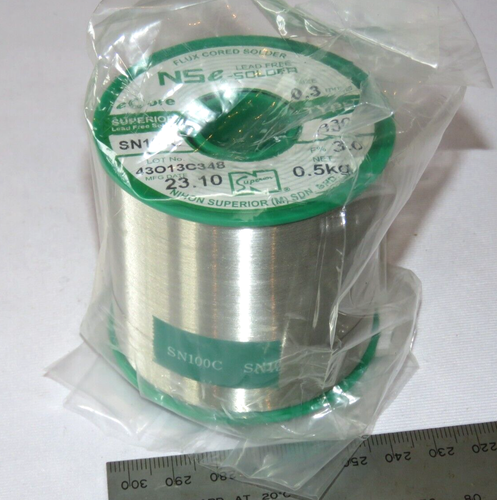 SN100C Lead Free Solder 0.3mm 500g Spool 3% Flux Nihon Superior Welding ...