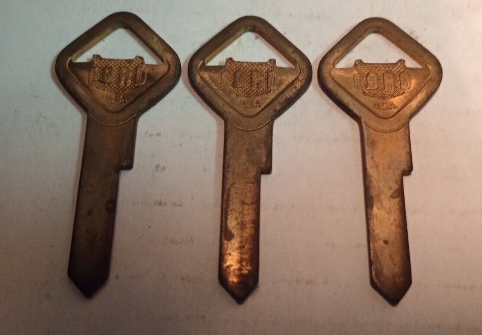 3 RARE! Vintage FORD KEYS BLANK MADE IN USA | eBay