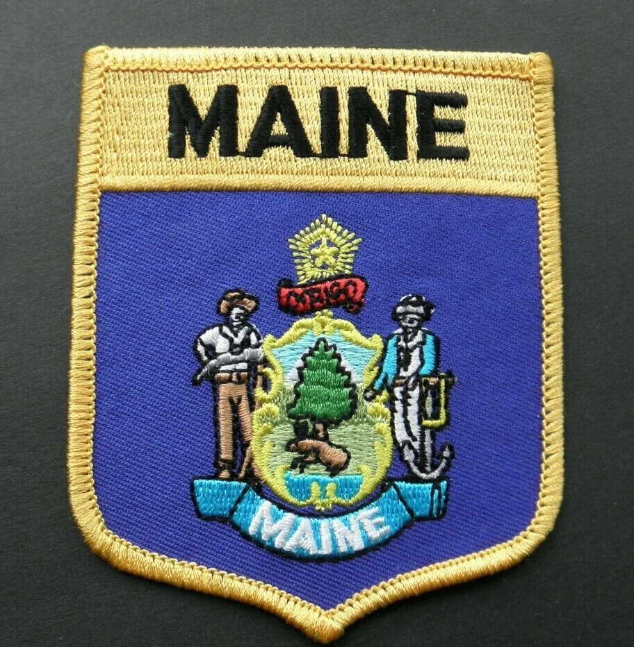 MAINE SHIELD EMBROIDERED PATCH 2.75 x 3.25 inches US STATE | eBay