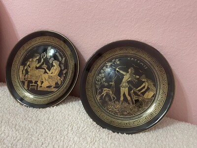 Set Of 2 - 24k Gold Handmade Greek Decorative Plates | eBay