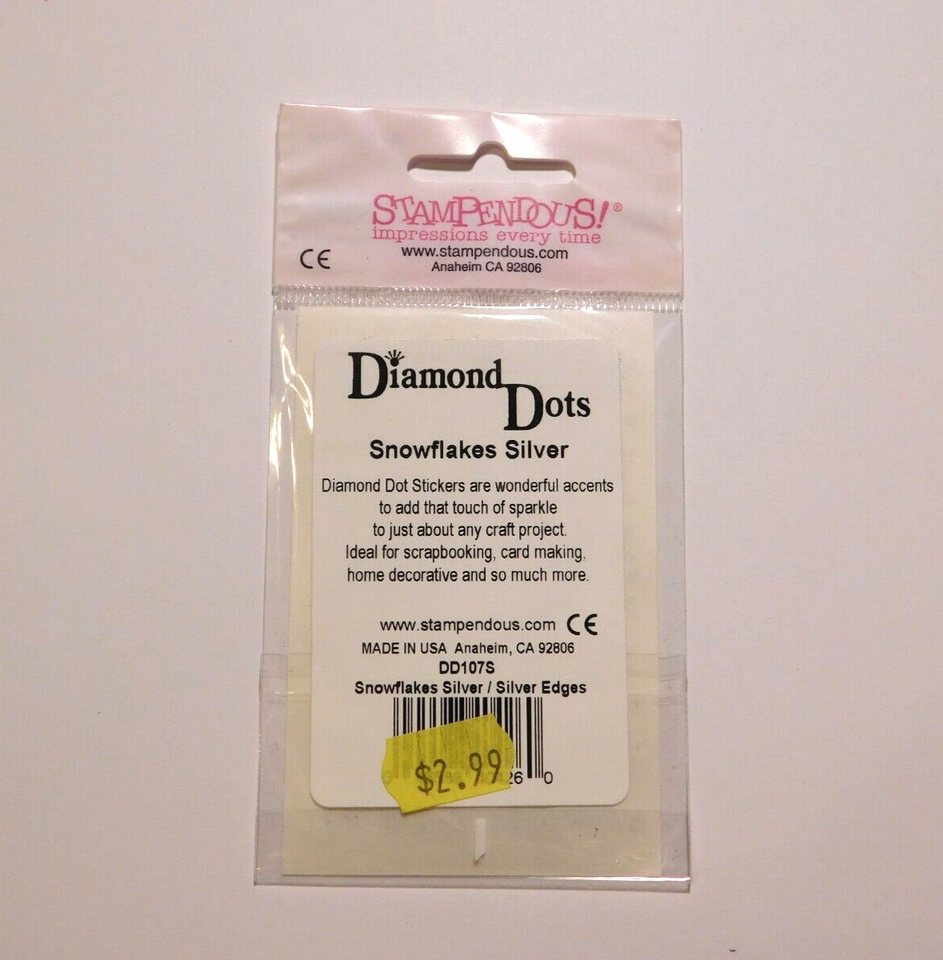 Stampendous Diamond Dots Stickers ~Snowflakes Silver/Silver ~ NIP 1 ...