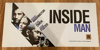 🌟 Inside Man - Denzel Washington - Movie Theater Mylar / Poster - 6x13 ...