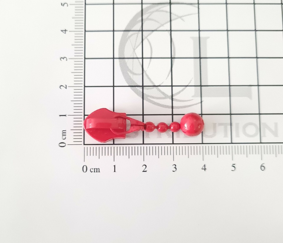 YKK No 5 Chain Red Slider (10 Pack) - Ball chain Pull Tab (DFBL) | eBay