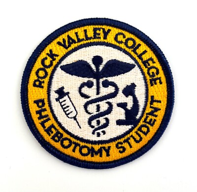 Embroidered Patch - Rock Valley College - Phlebotomy Student - NEW ...