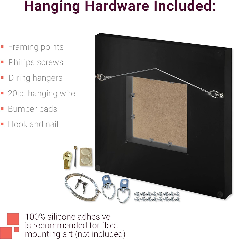 Duoframe, 5”X7”, White, Museum Quality Solid Wood Frame for Artwork ...