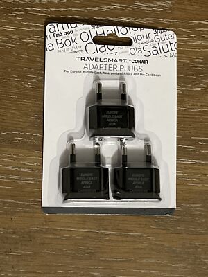 Conair Travel Smart Power Adapter Plugs for Europe, Middle East, Asia ...