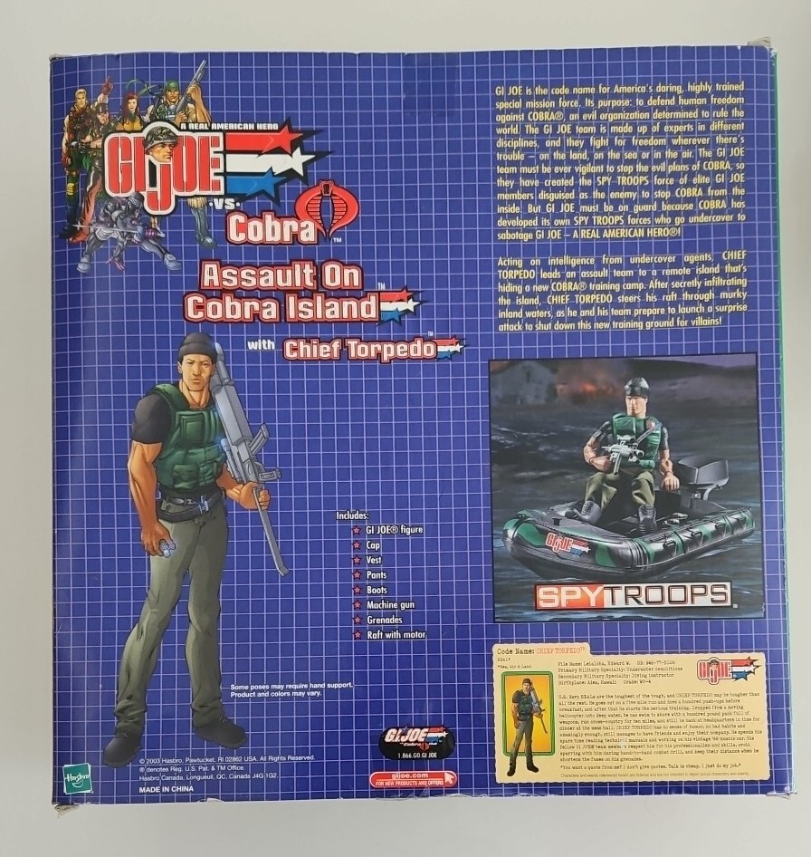 GI JOE VS COBRA SPY TROOPS ASSAULT ON COBRA ISLAND 12” CHIEF TORPEDO ...