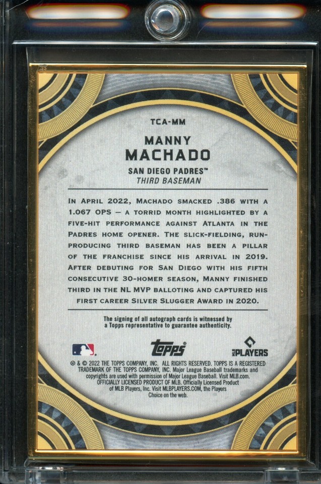 BBT - 2022 - Topps Transcendent - Manny Machado - Purple - Auto - #TCA ...