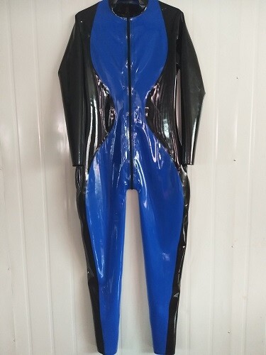 100 Latex Rubber Gummi Catsuit Black Cosplay Bodysuit Tights 0 4mm S