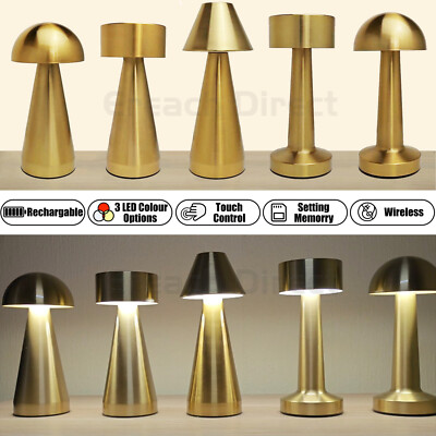 Wireless LED Table Lamp Rechargeable Dimmable Bedside Dining Bar Cafe ...