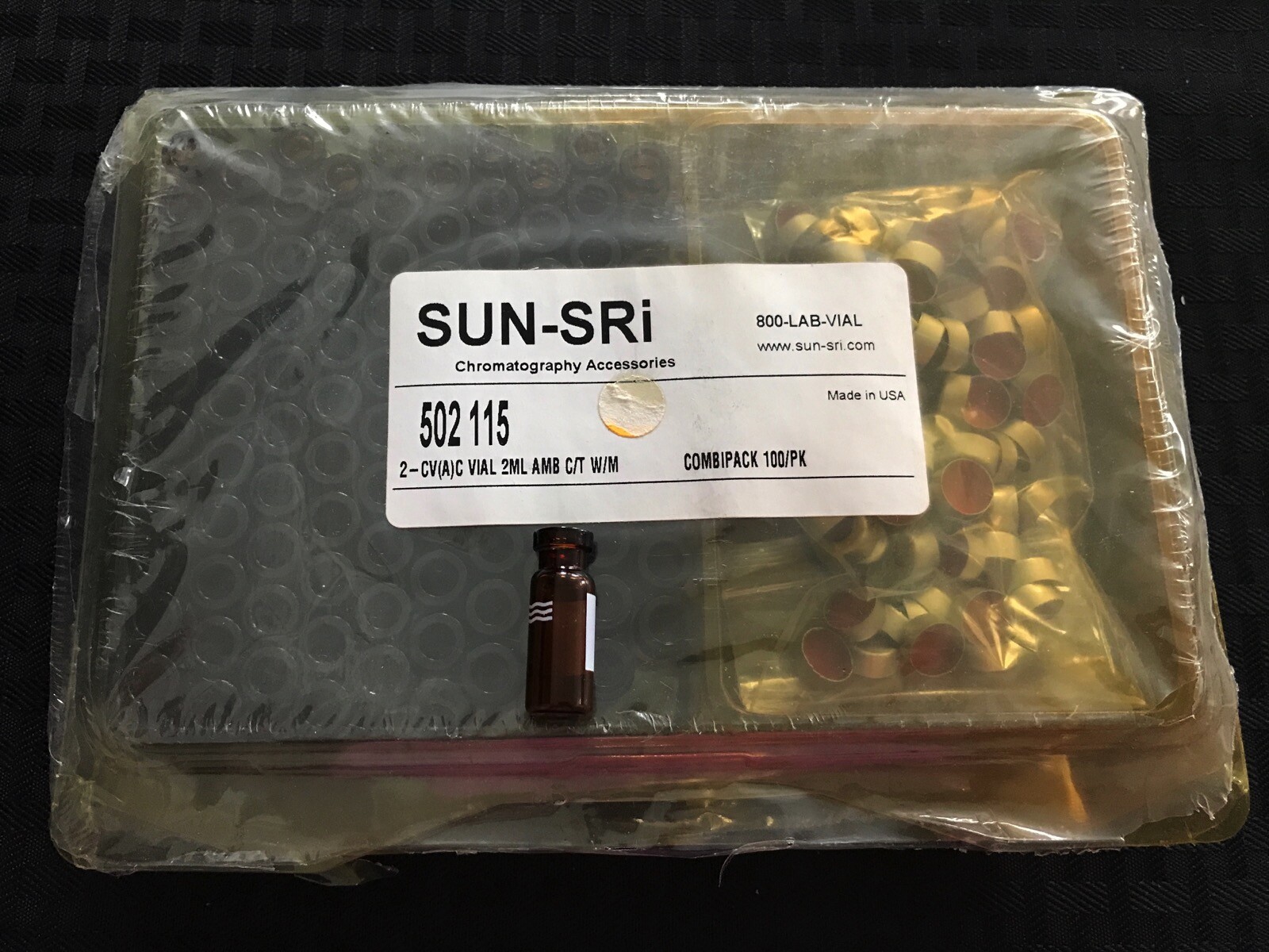 (100/Pk) SUN-SRI 2.0mL Amber Glass Chromatography Sampler Vials w ...