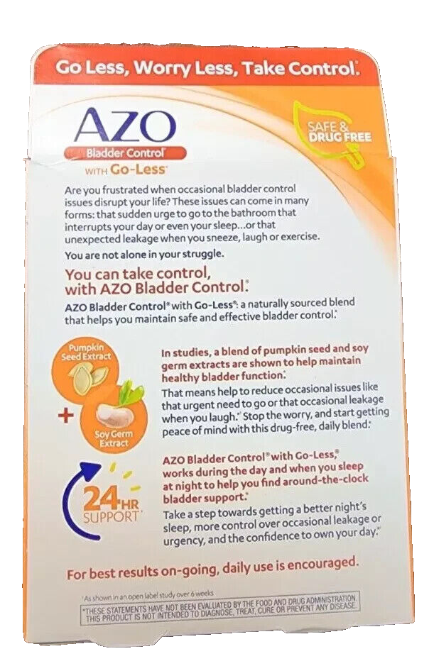 AZO Bladder Control with Go-Less Helps Reduce Leakage & Urgency 54 ...