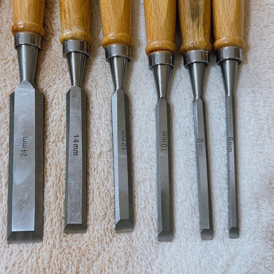 Japanese Vintage Chisel Set of 12 NOMI Japanese Carpentry Woodworking ...