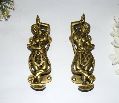 Brass Girl Door Pull Set Dancing Lady Figurine Handle Restaurant Entry ...