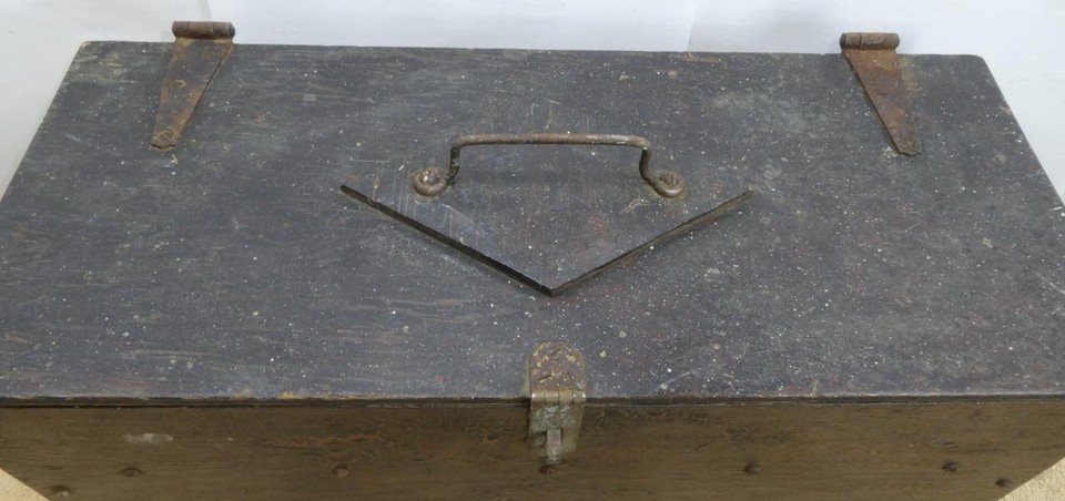 Antique Wood Fishing Tackle Box w/ Removable Tray American Folk Art ...