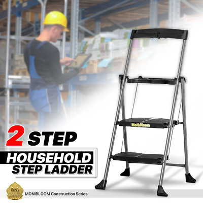 [TOOL TRAY] Household Steel Foldable 2/3 Steps A-Frame Ladder w/Anti ...