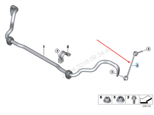 NEW BMW X5 F15 FRONT SWAY BAR STABILIZER RIGHT TIE ROD 31356859652 2015 ...