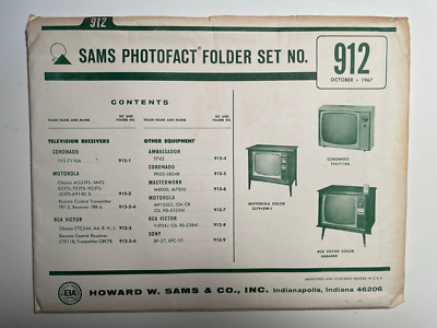 SAMS PHOTOFACT FOLDER SET NO. 912 OCTOBER 1967 MANUAL SCHEMATICS | eBay