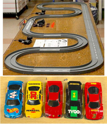 1993 UNUSED TYCO TCR Slotless Slot Car Total Control RACE SET 20ft + 6 ...