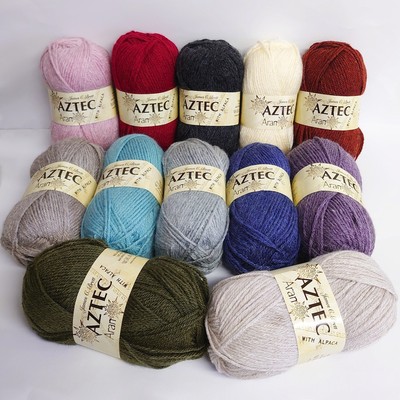Jame C Brett Aztec Aran with Alpaca Acrylic Knitting Yarn 100g | eBay