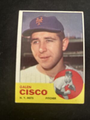 1963 Topps Baseball Card #93 Galen Cisco New York Mets Nm+ Free ...