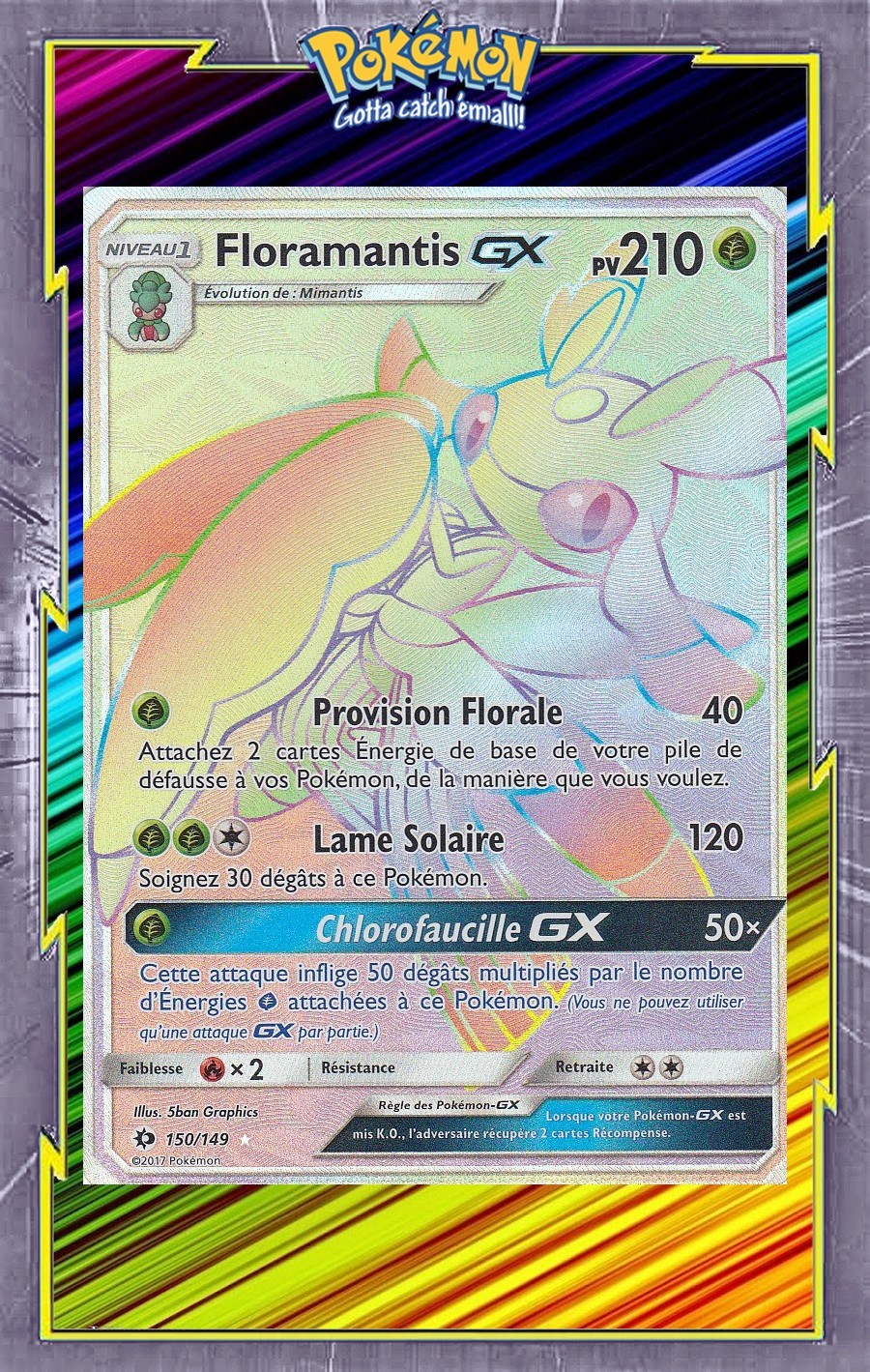 Floramantis GX Secret Rare - SL1 - 150/149 - Carte Pokemon Neuve ...