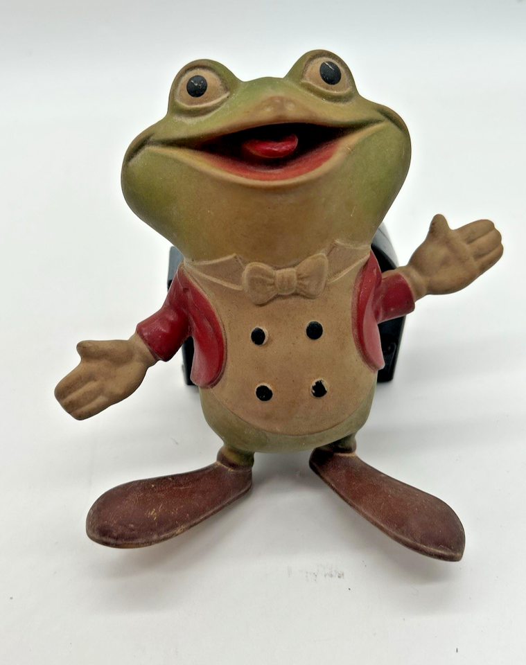 Vintage 1948 Rempel Froggy the Gremlin Rubber Squeeze Toy Frog 5" Works ...