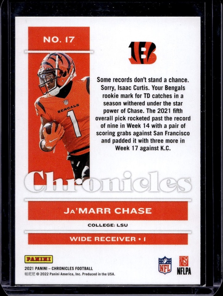2021 Jamar Chase Panini Chronicles - Bengals Rookie Card #17 | eBay