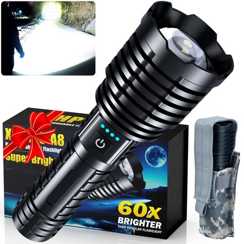 Super Bright Rechargeable LED Flashlights 2500000 High Lumens,Powerful ...
