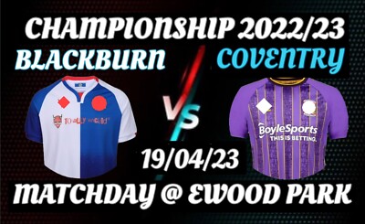 Blackburn pin Badge - Blackburn V Coventry City Matchday Badge 19/04/23 ...