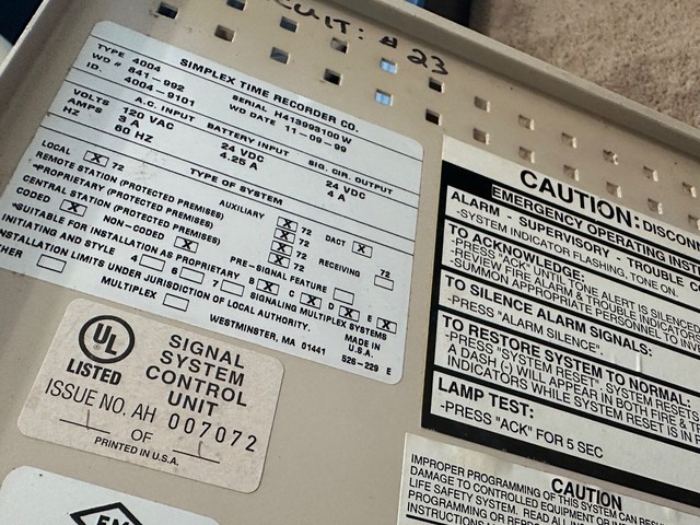 Simplex 4004 Fire Alarm Control Panel for sale online | eBay