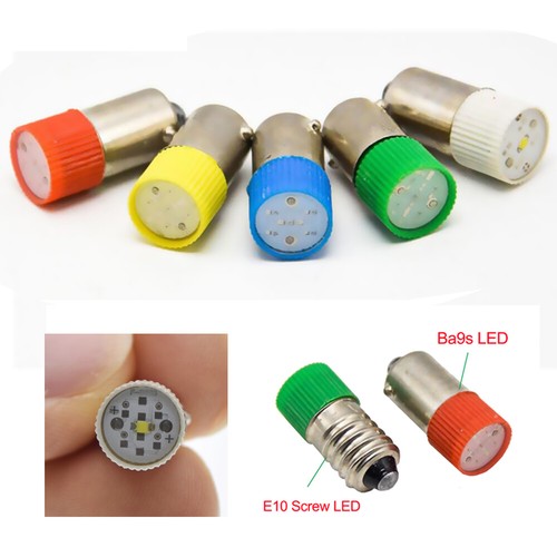 5Pcs BA9S E10 LED Bayonet Indicator Light Bulbs Lamp 0.5W 36V 110V 220V ...