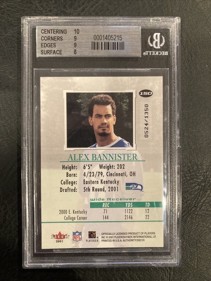 2001 Fleer Authority Alex Bannister #150 BGS 8.5 NM/MT+ | eBay